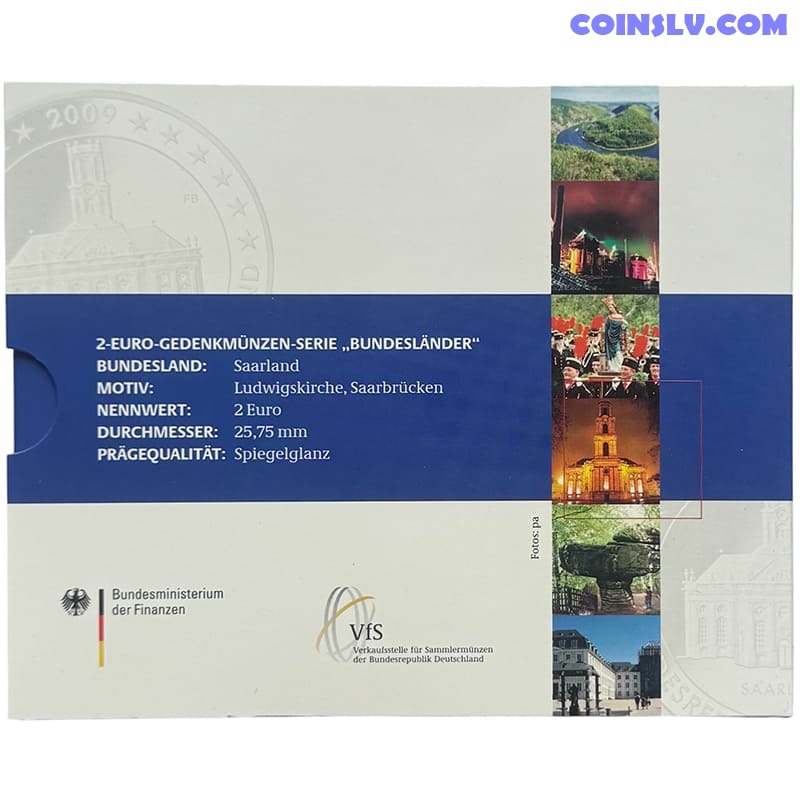 5x 2 Euro Germany 2009 Proof (10 Years EMU, ADFGJ) – Collectible Set